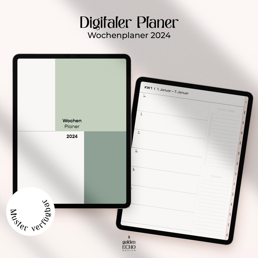 Digital Planner German 2024 I Digital Calendar 2024 Minimalist Digital ...