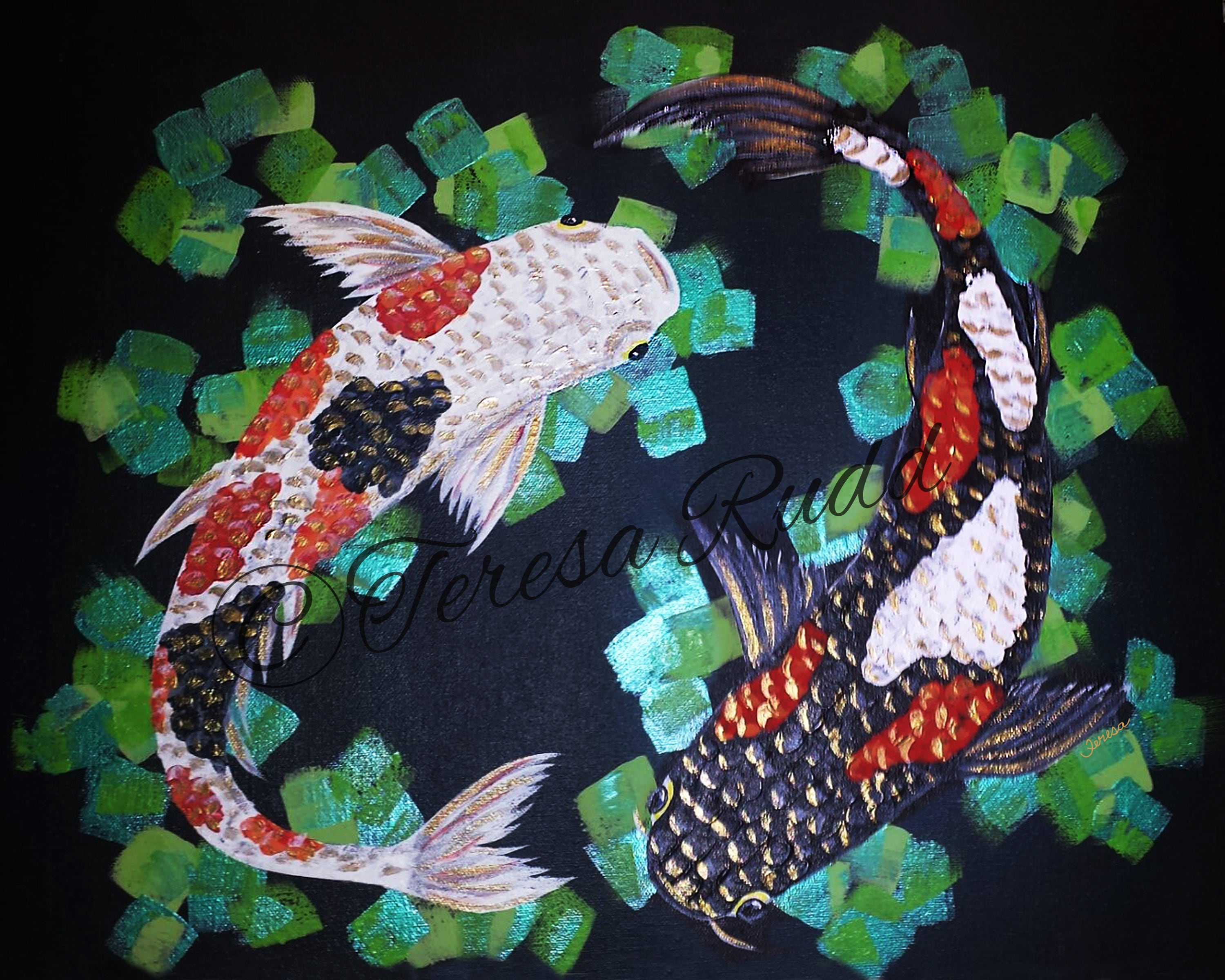 Koi abstract Instant Digital Descargar Sala de Impresión Decoración ...