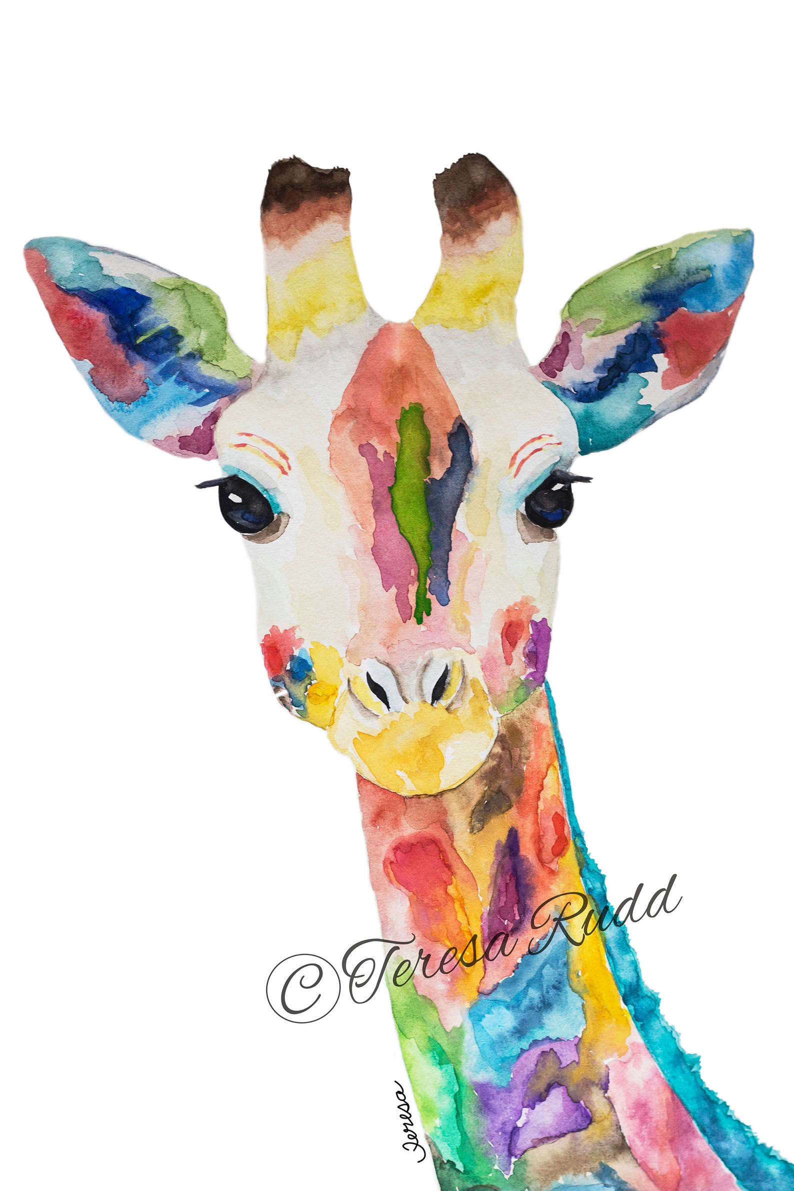 Colorful Lovely Lacey Giraffe Zoo Animal Instant Digital Download ...