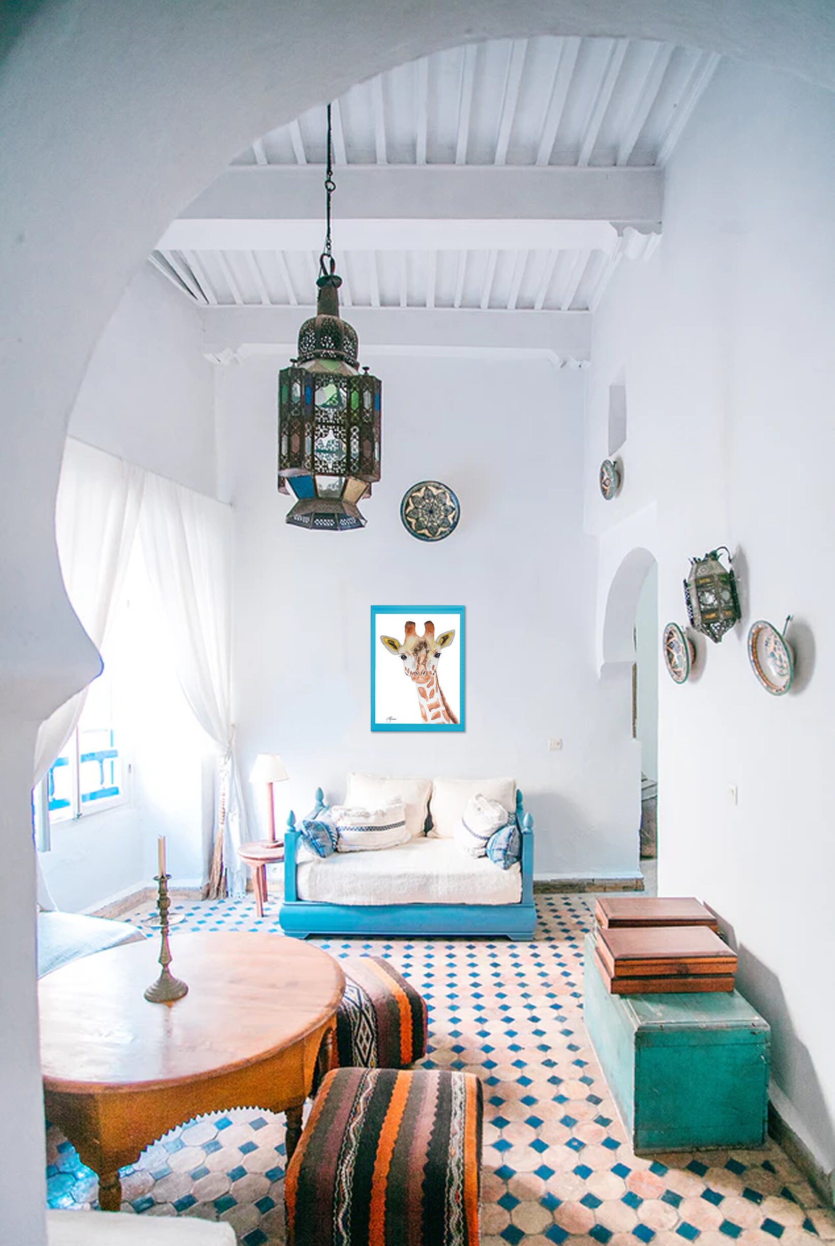 Colorful Lovely Lacey Giraffe Zoo Animal Instant Digital Download ...