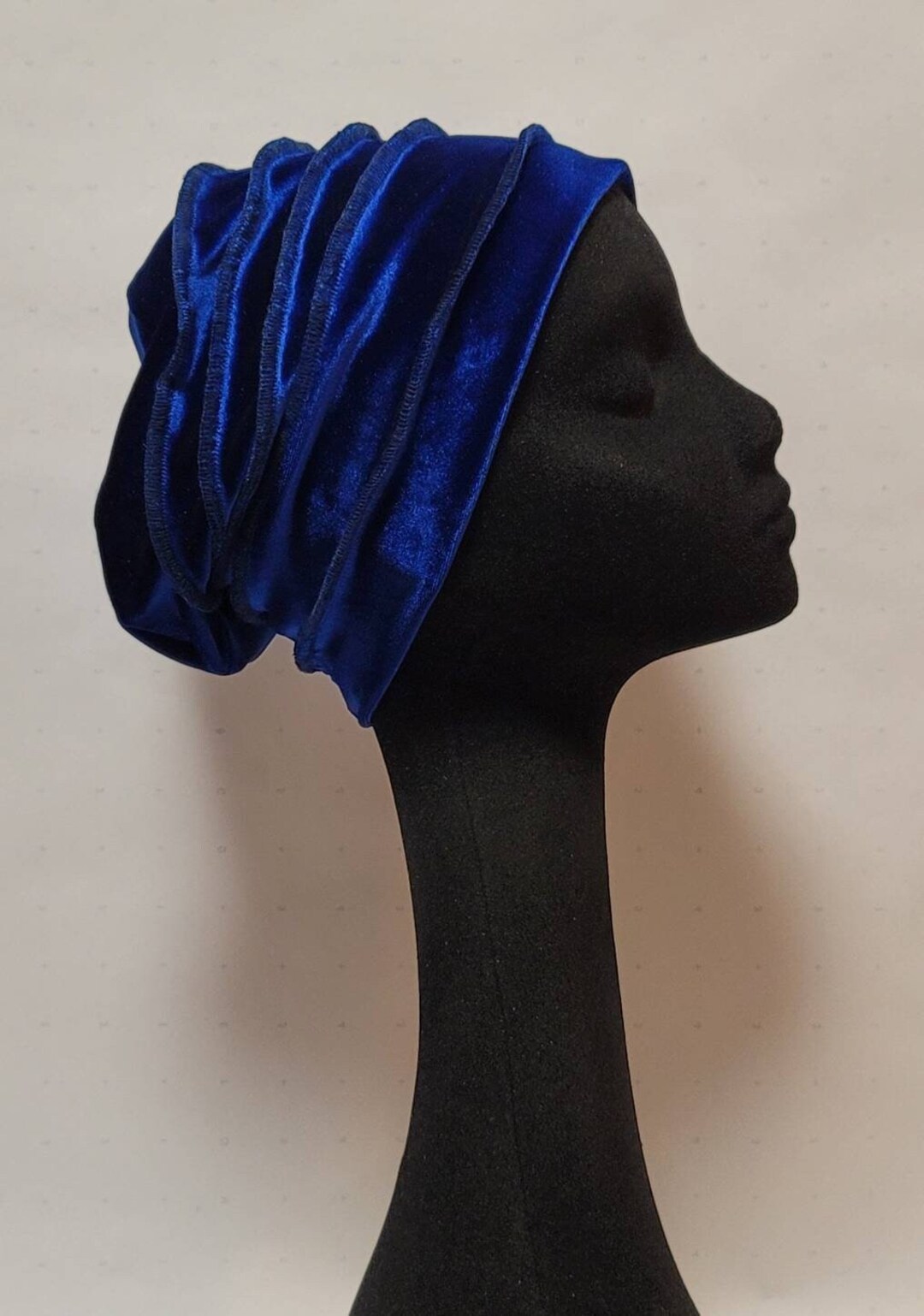 Royal Blue Velvet Beanie Hat With Merrow Seams, A Soft Handmade Hat, A ...