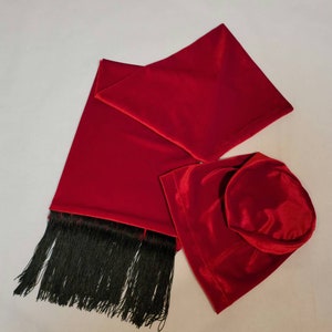 Womens Red Hot Stretch Velvet Hat With Merrow Seams, Slounchy Beanie ...