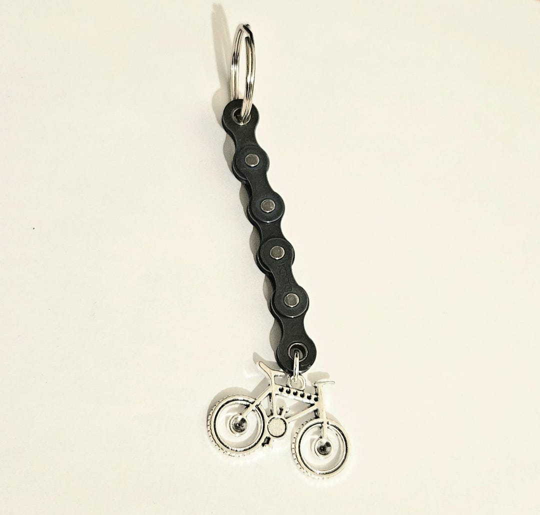 Mountain Bike Keychain Handmade Bicycle Chain Key Ring, MTB Gift ...