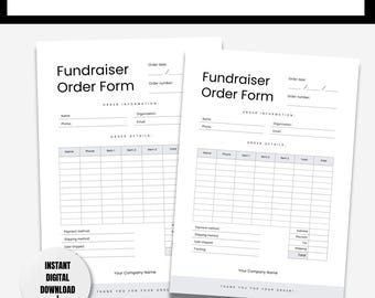 Editable Fundraising Form Printable, Sponsorship Form, Custom ...
