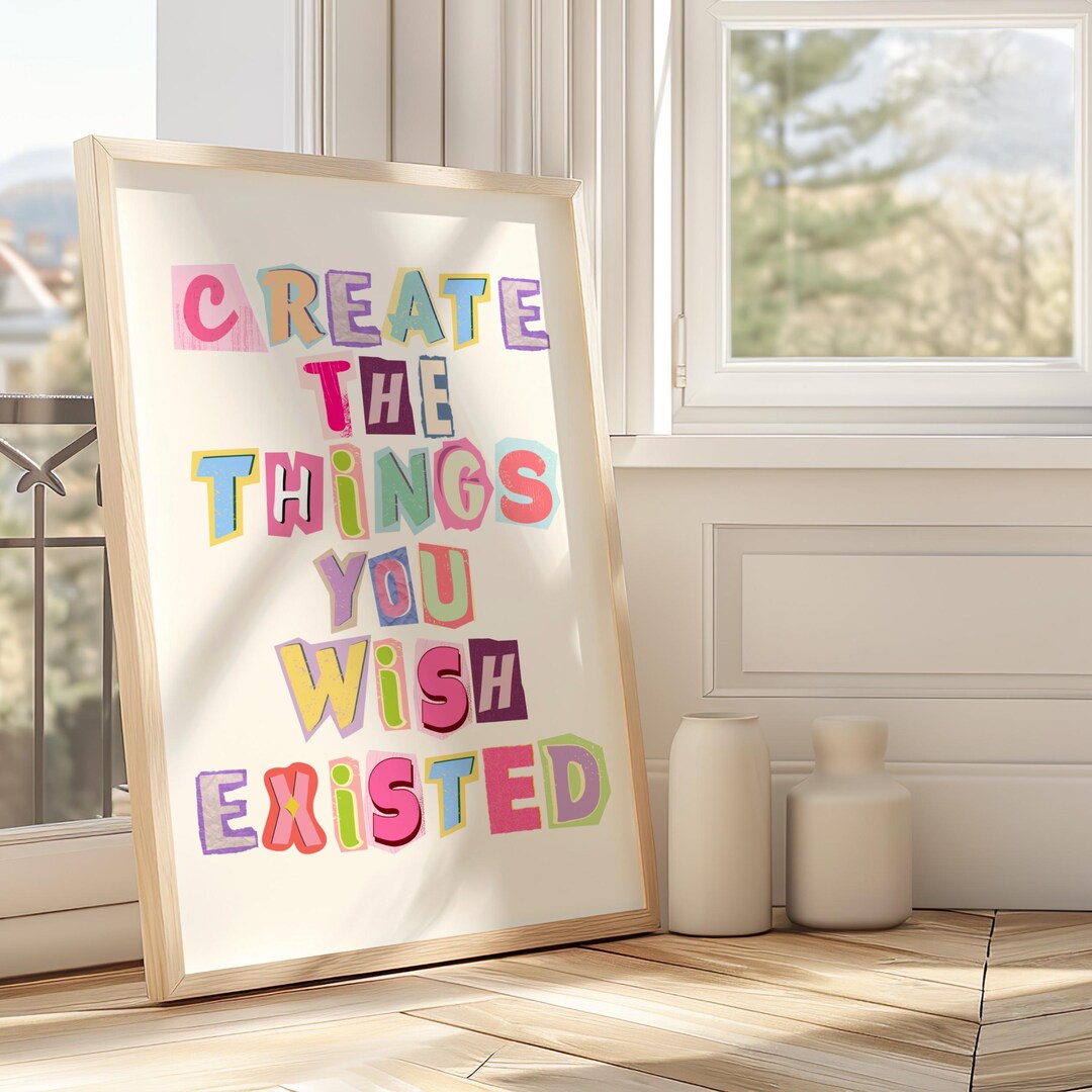 Daily Reminder Wall Art, Symbols Made With Recycled Magazines-colorful ...