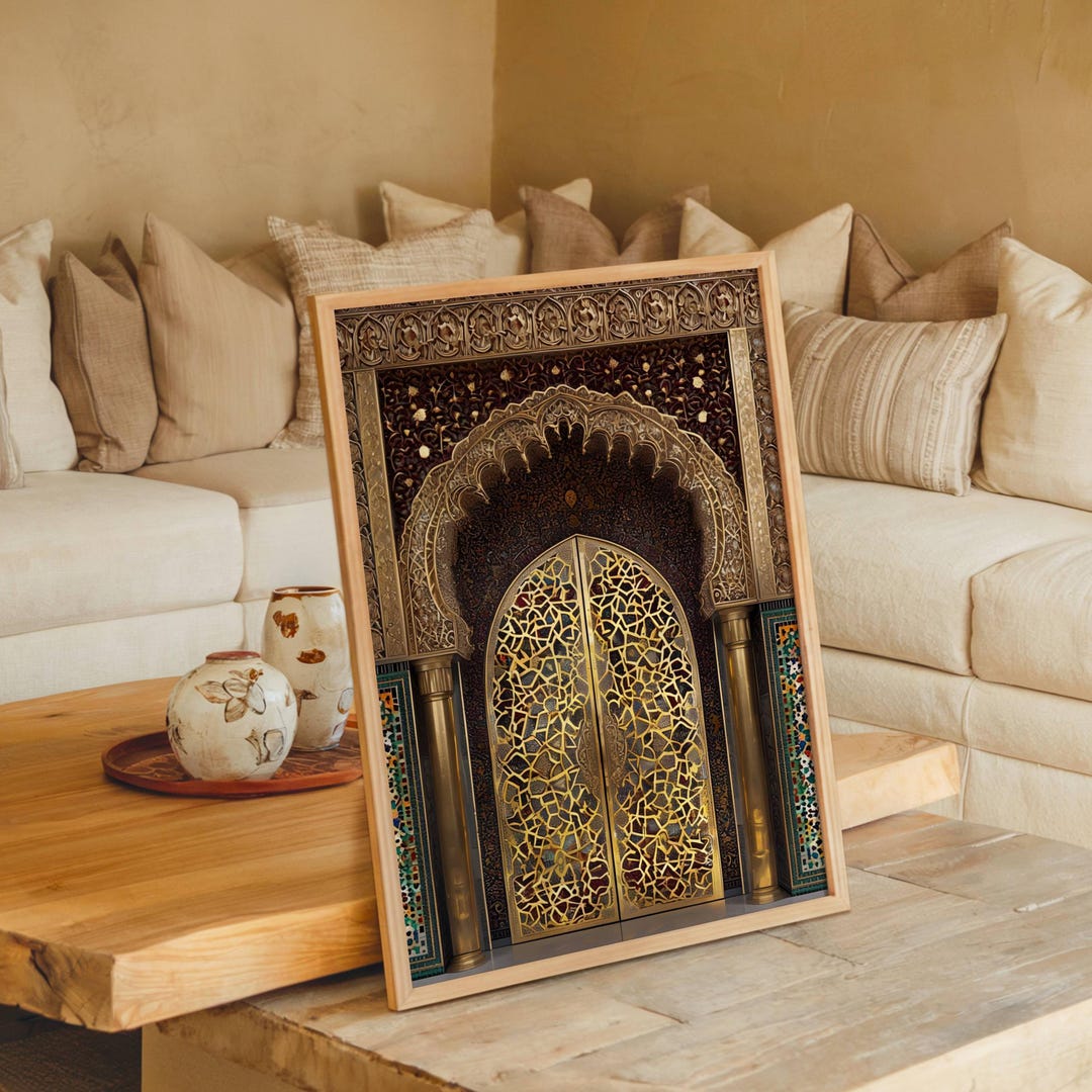 Printable Vintage Mosque Door Decor Wall Art Islamic Wall Art Mosque ...