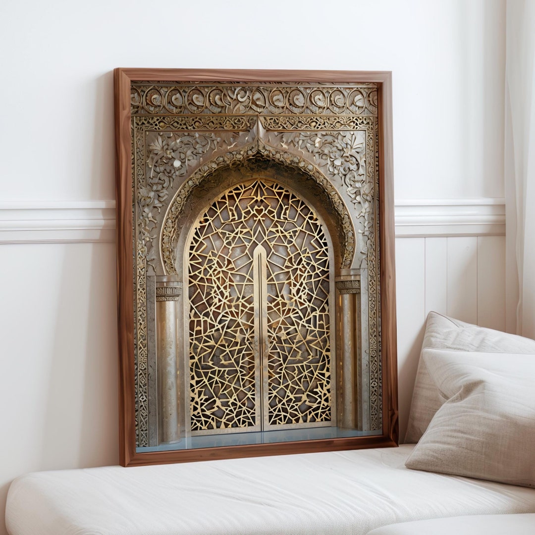 Printable Vintage Mosque Door Decor Wall Art, Islamic Wall Art, Mosque ...