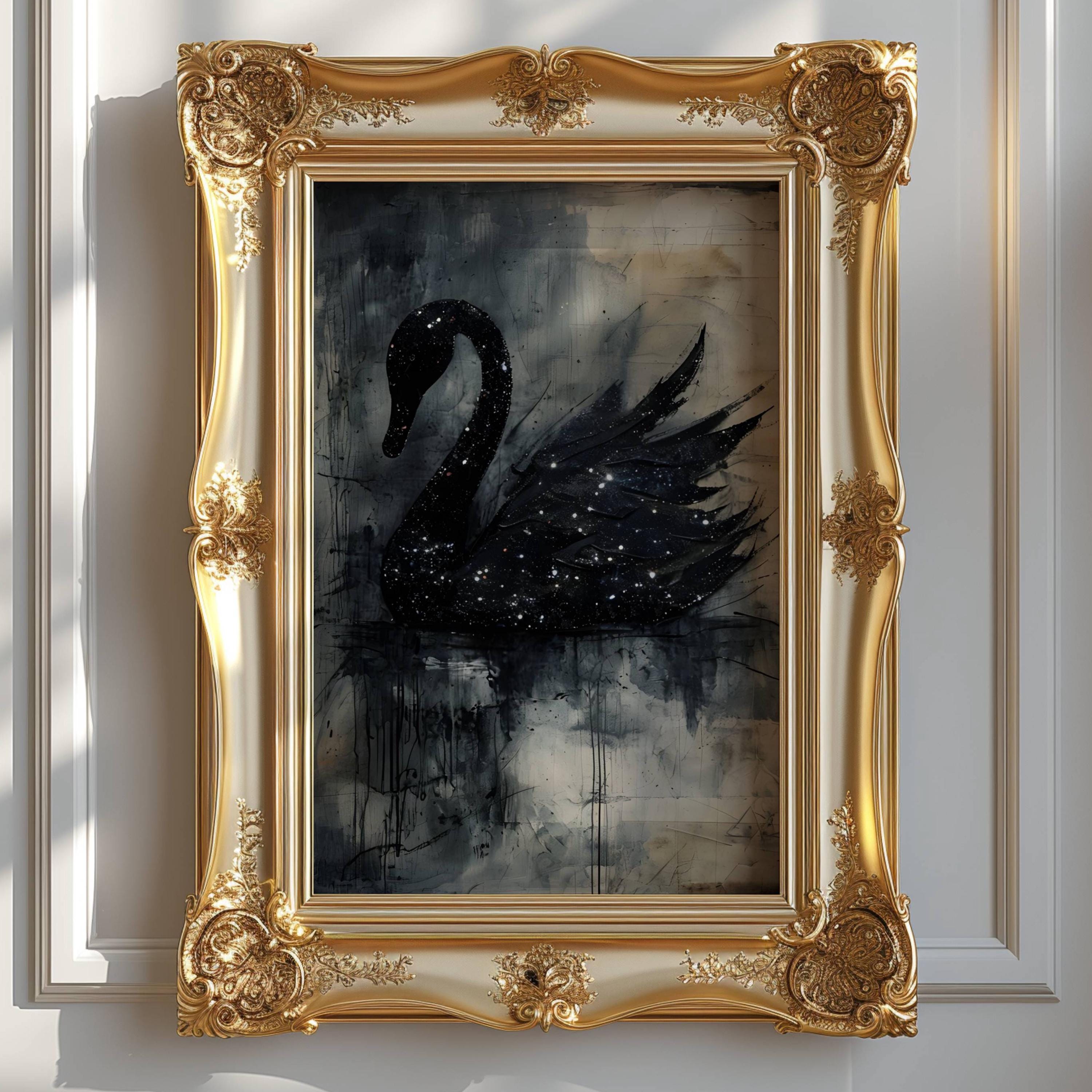 Dark Academia Swan Art Print, Gothic Victorian Wall Art Printable ...