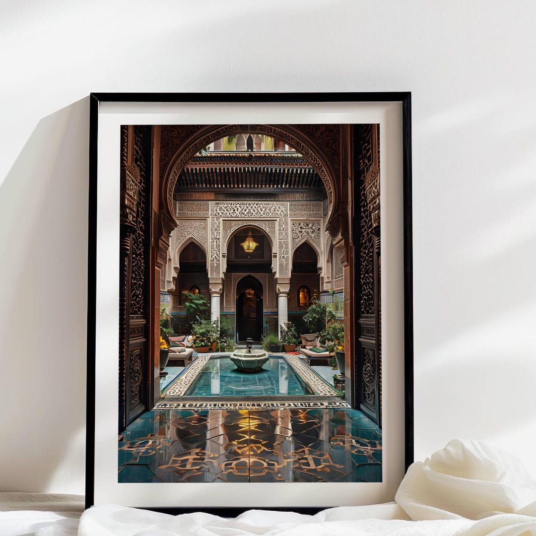 Morocco Riad Art, Arabic Geomitric Pattern Moorish Architecture ...