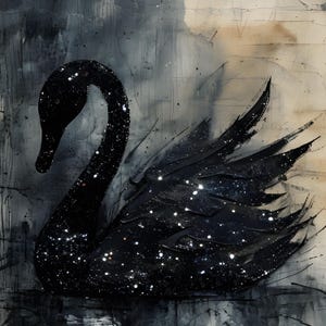 Dark Academia Swan Art Print, Gothic Victorian Wall Art Printable ...