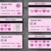 Pink Credit Card Bank Card Style Pink Loyalty Card Template for Nail ...