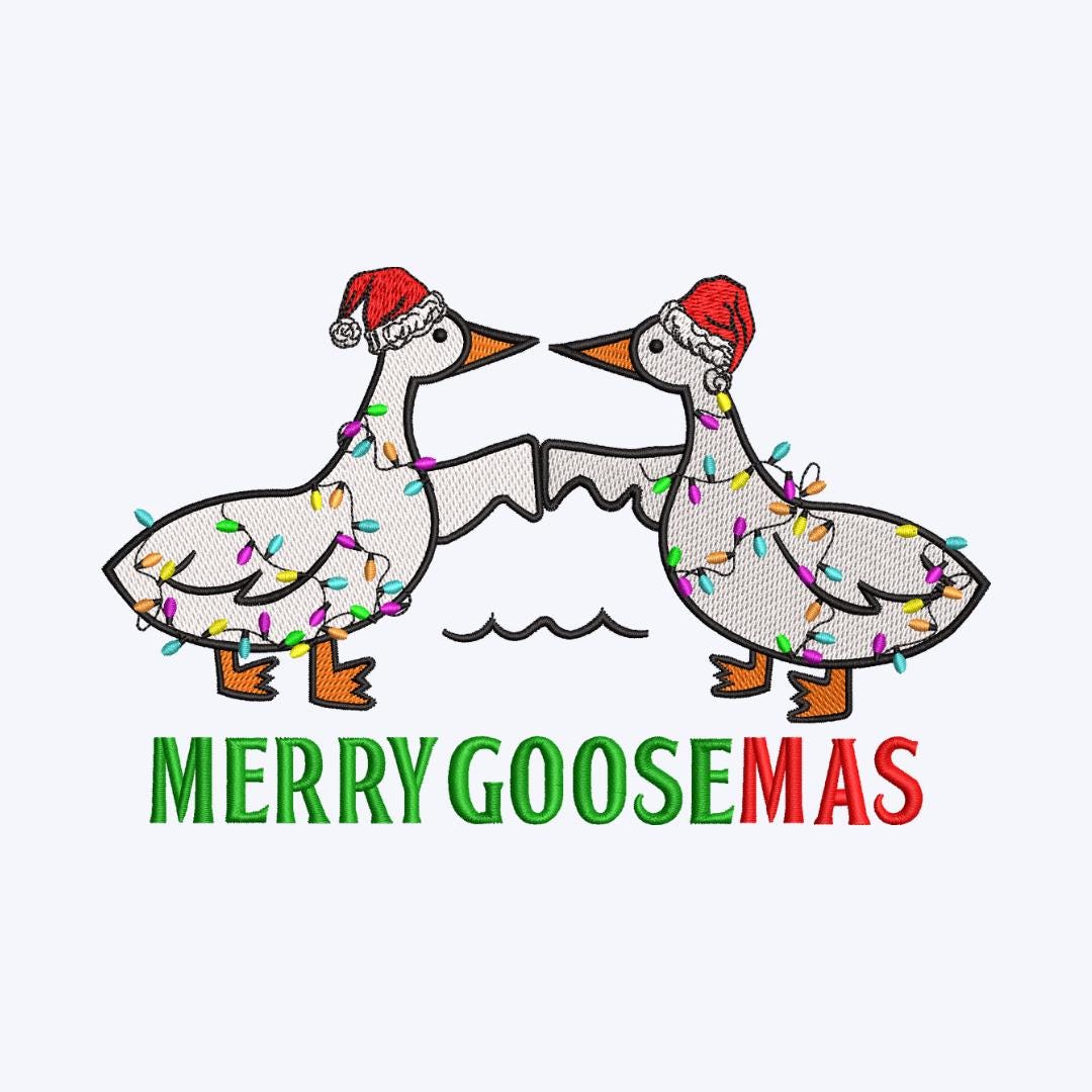 Christmas Silly Goose Embroidery Designs, Merry Goosemas Digital File ...