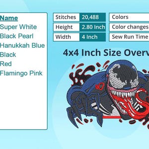 Superhero Embroidery Design File, Compatible With All Embroidery ...