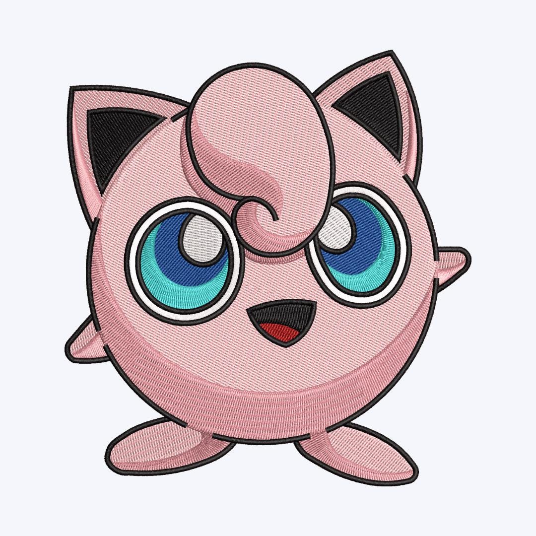 Jigglypuff Embroidery Design File, Cartoon Embroidery Design, Digital ...