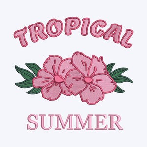 Tropical Summer Embroidery Designs Files, 5 Hoop Sizes - Available in ...