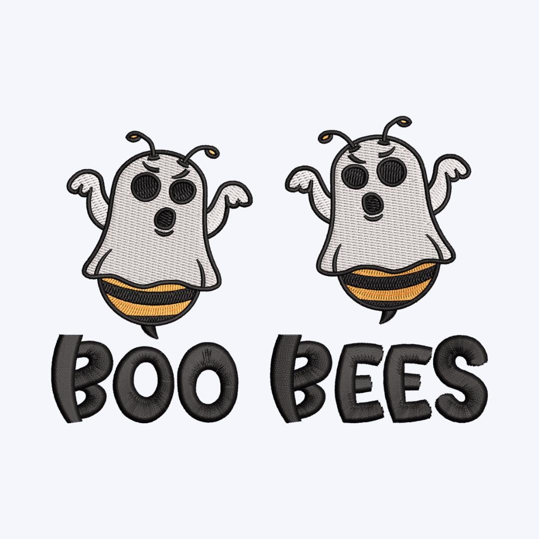 Boo Bees Embroidery Design file, Halloween Embroidery Pattern, Instant ...