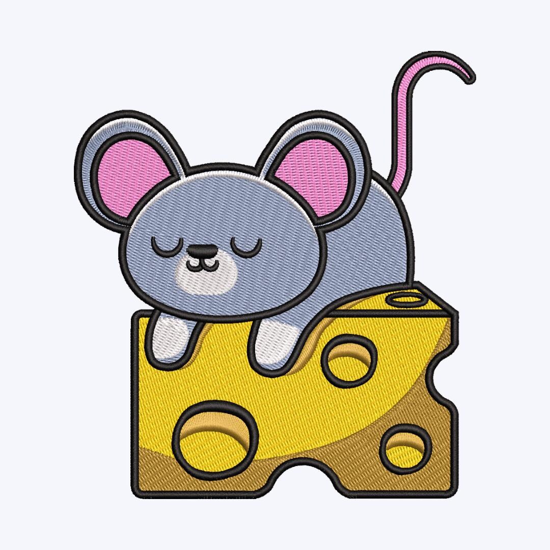Sweet Mouse on Cheese Embroidery Pattern, Instant Download for All ...