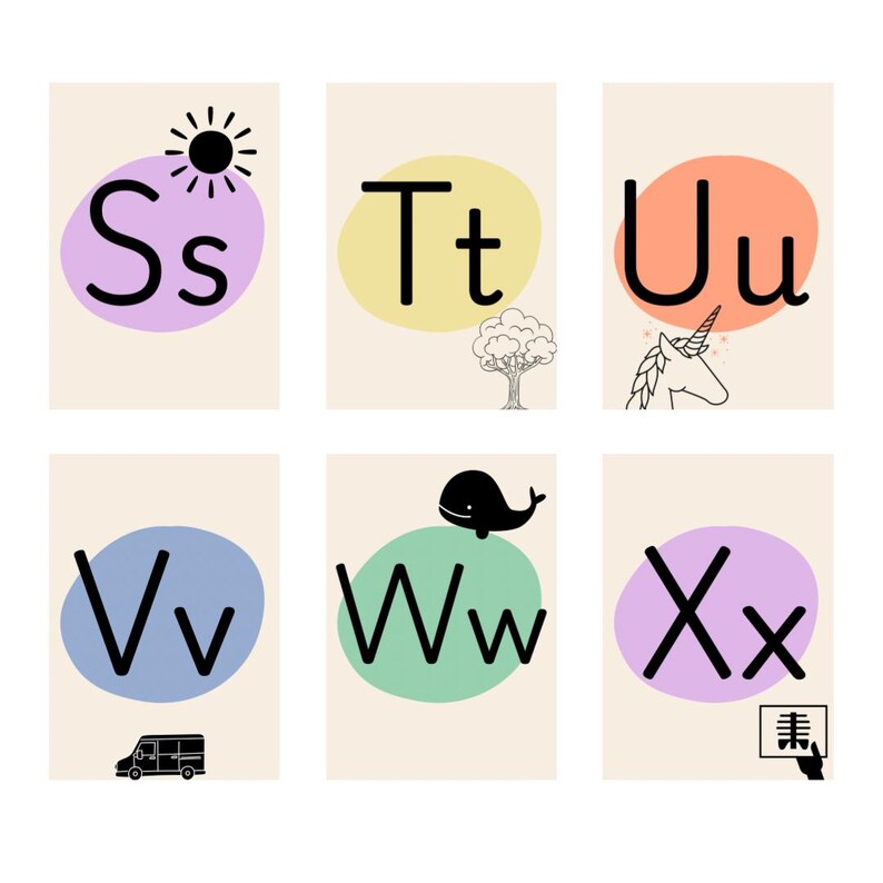 Alphabet Prints Pastel Classroom Decor, Literacy Display Early Literacy ...