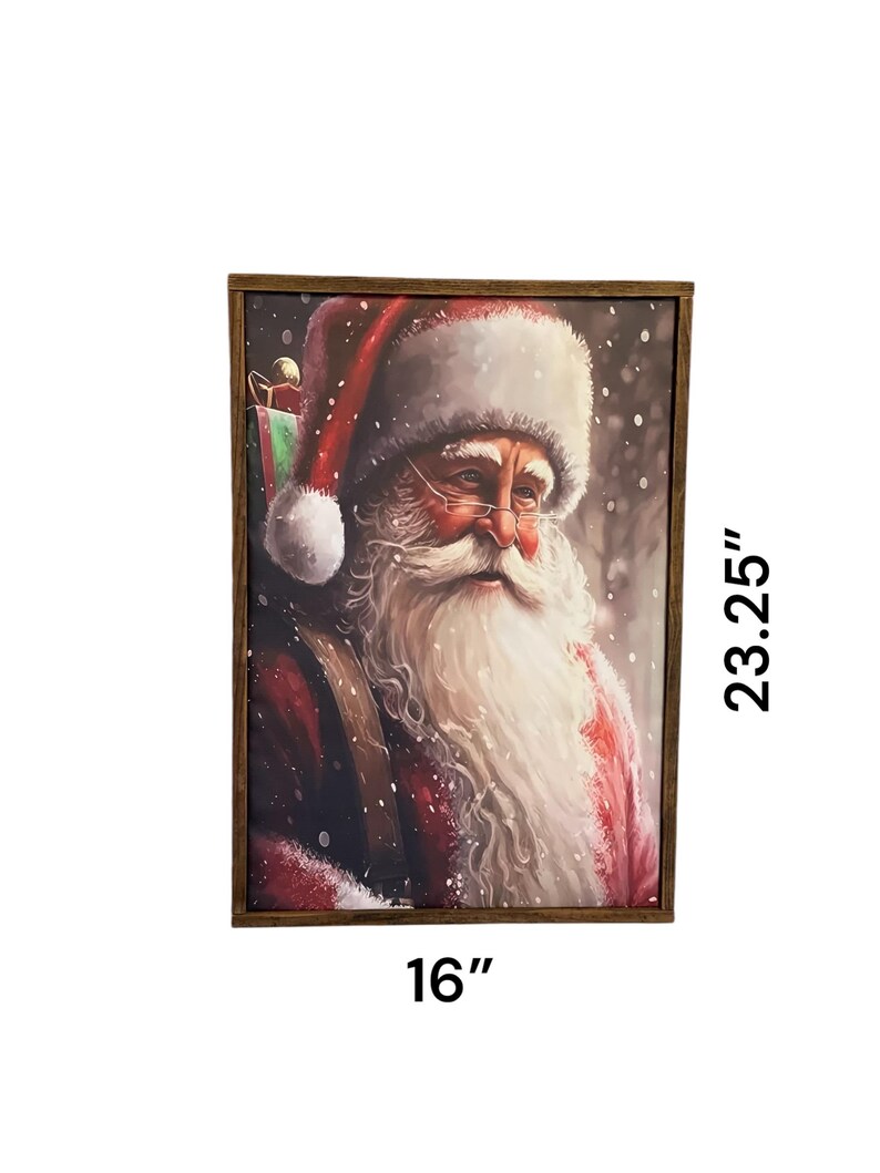 Handcrafted Reclaimed Wood Framed Nostalgic Santa Head Canvas Print ...