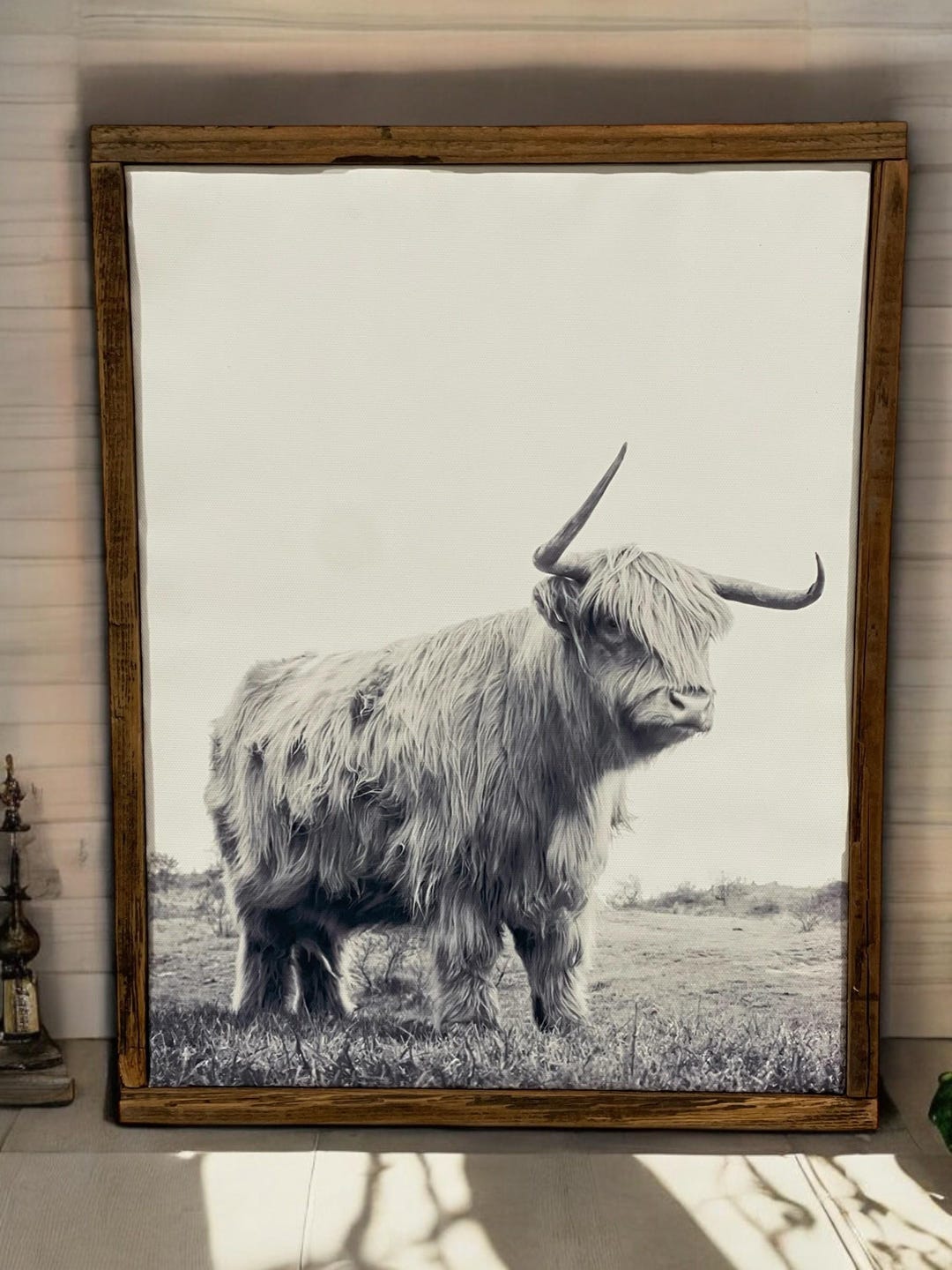 Scottish Highland Cow Art, Highland Cattle Decor, Rustic Highland Cow ...