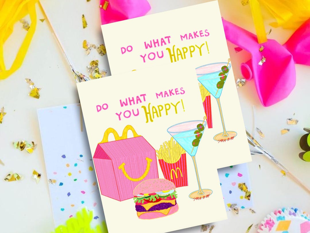 The Adult Happy Meal Greeting Card | Supportive Love Card | Love ...