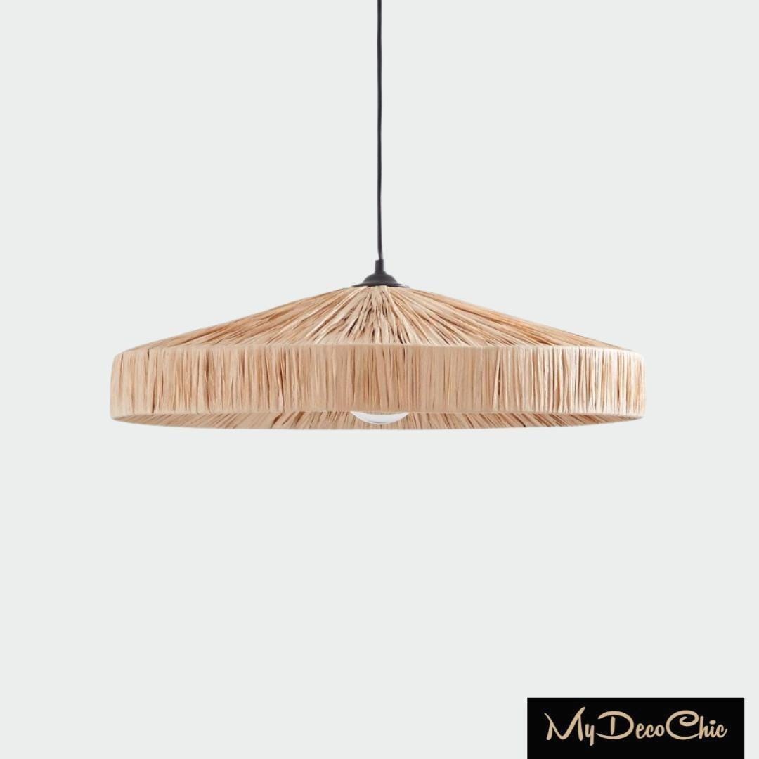 Handmade Raffia Ceiling Light - Boho Pendant Lamp for Bedroom & Living ...