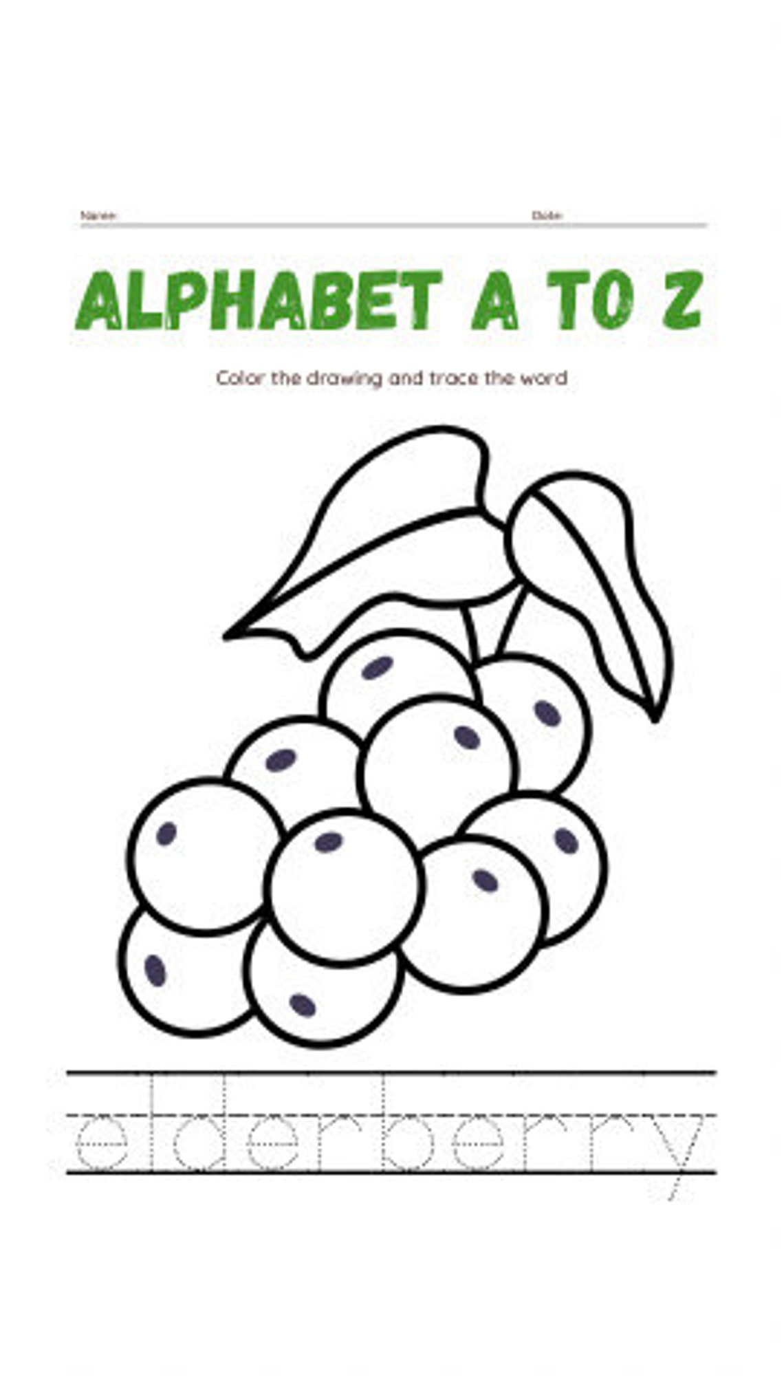Alphabet A to Z Coloring Worksheet Set. for Kids. Download PDF - Etsy