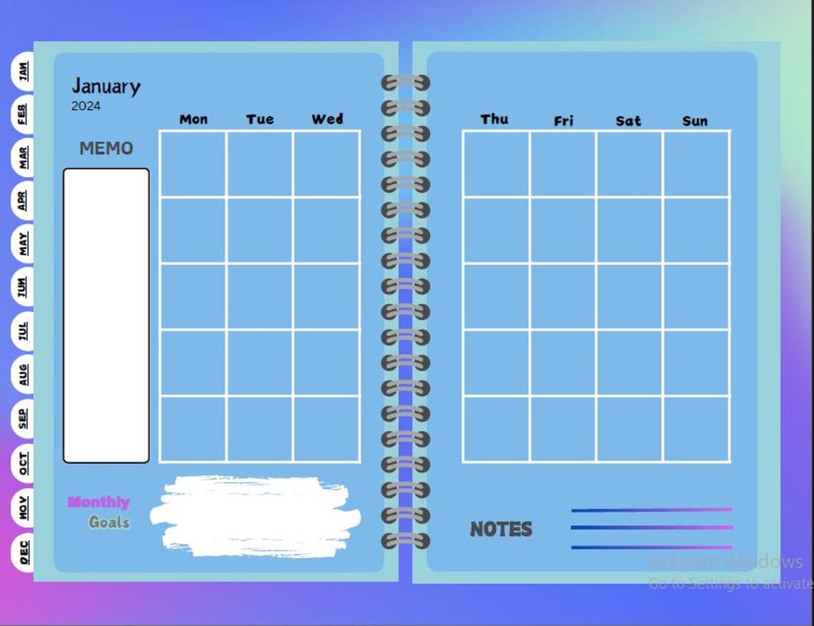 Planner, Calendar, Aesthetic, Stitch, - Etsy