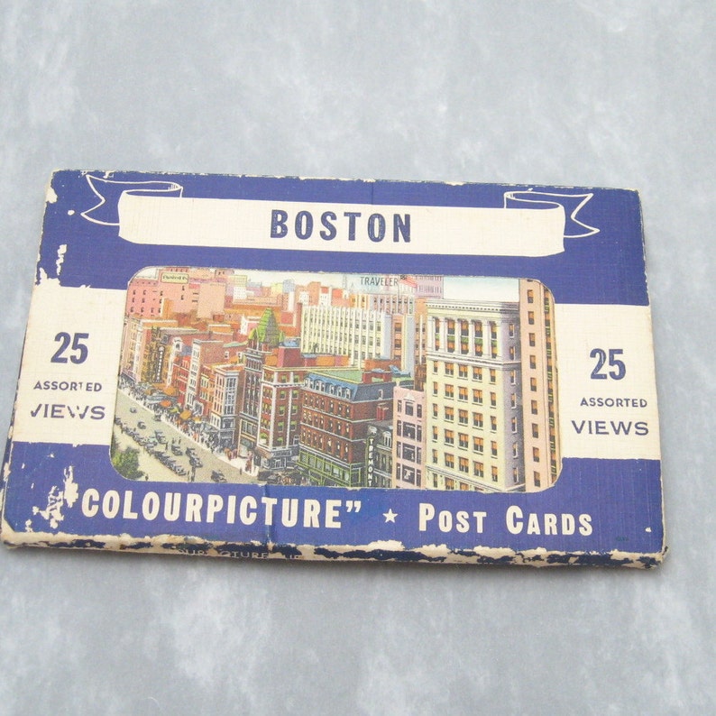 Vintage Boston Postcards Colourpicture Ephemera Souvenir 1940 - Etsy