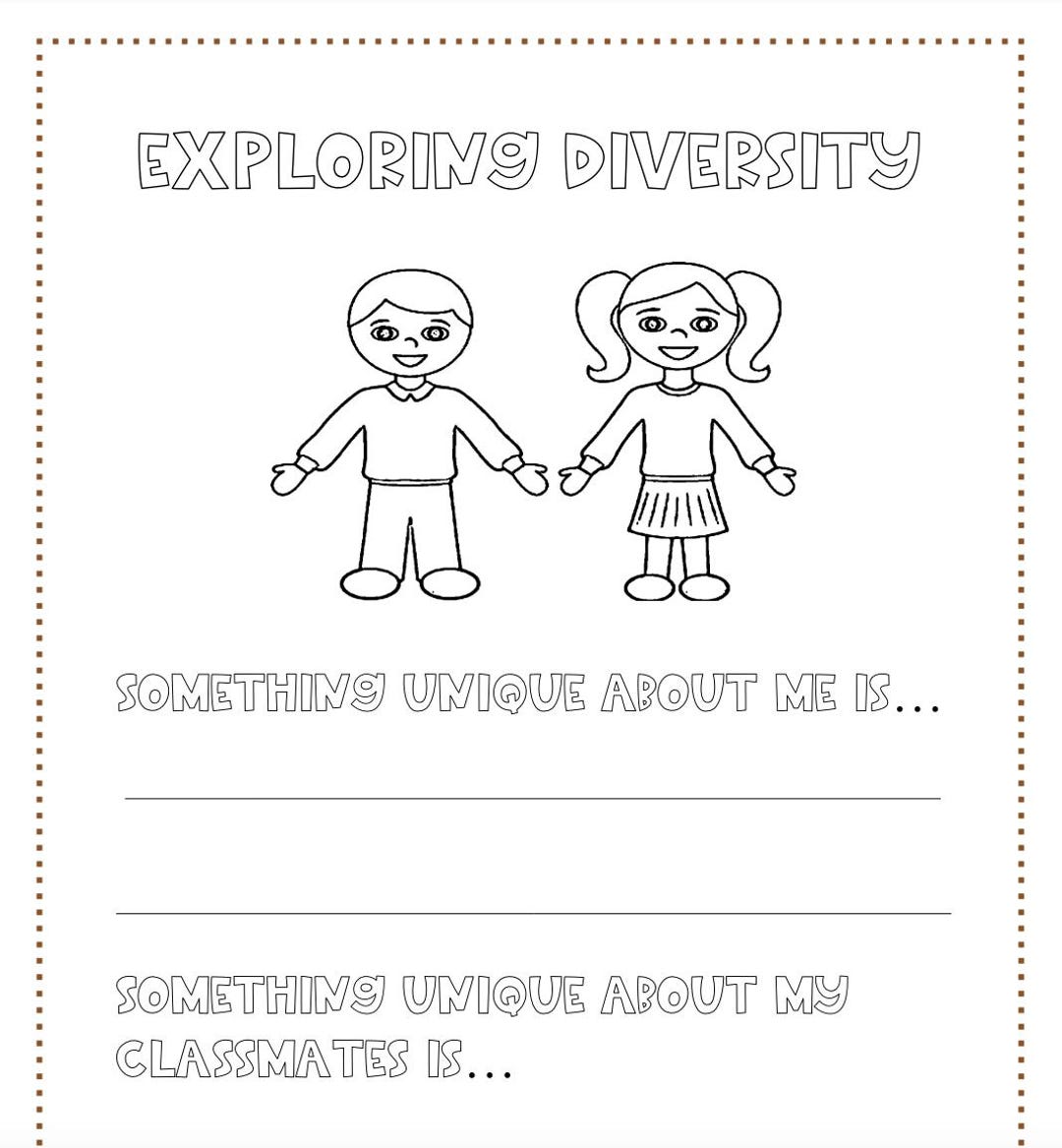 Exploring Diversity Activity Worksheet - Etsy
