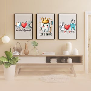 Dental Office Decor Set of 3 Teeth Tooth Dentist Clinic Decor Gift ...