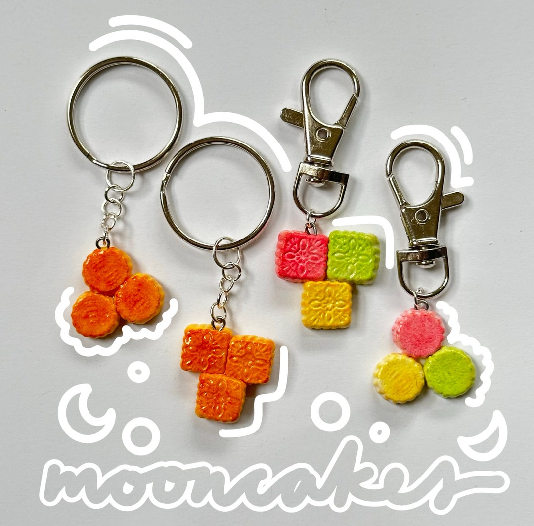 Mooncake Trio Clay Keychains - Etsy