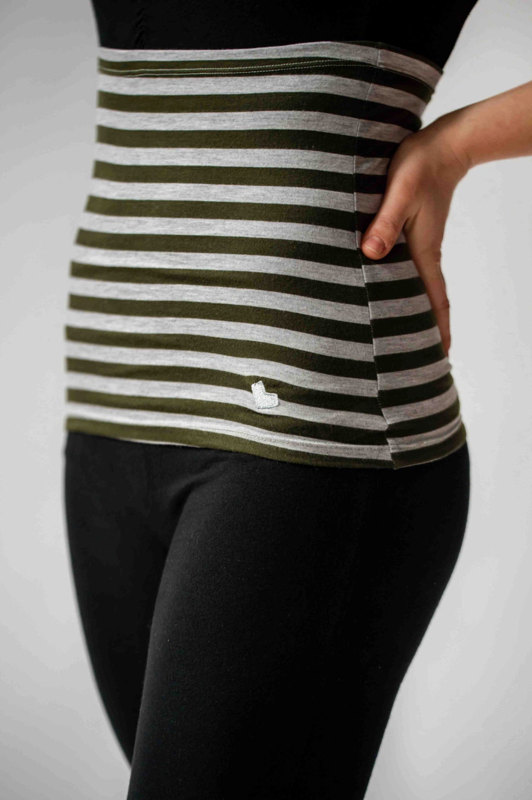 Green Stripe Haramaki Belly Band, Belly Warmer and Pregnancy Band XS ...