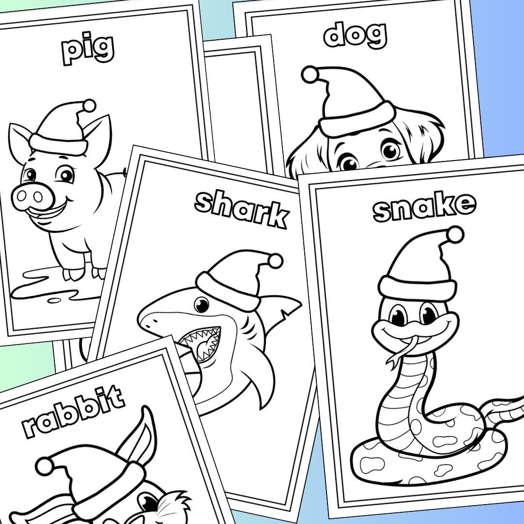 20 Pet Themed Christmas Coloring Pages for Kids! - Etsy