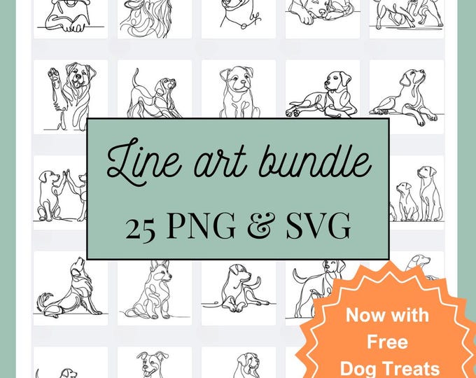 One Line Drawing, Dog Svg, Dog Breed Svg, Svg Bundle, Dog Line Art, Dog ...