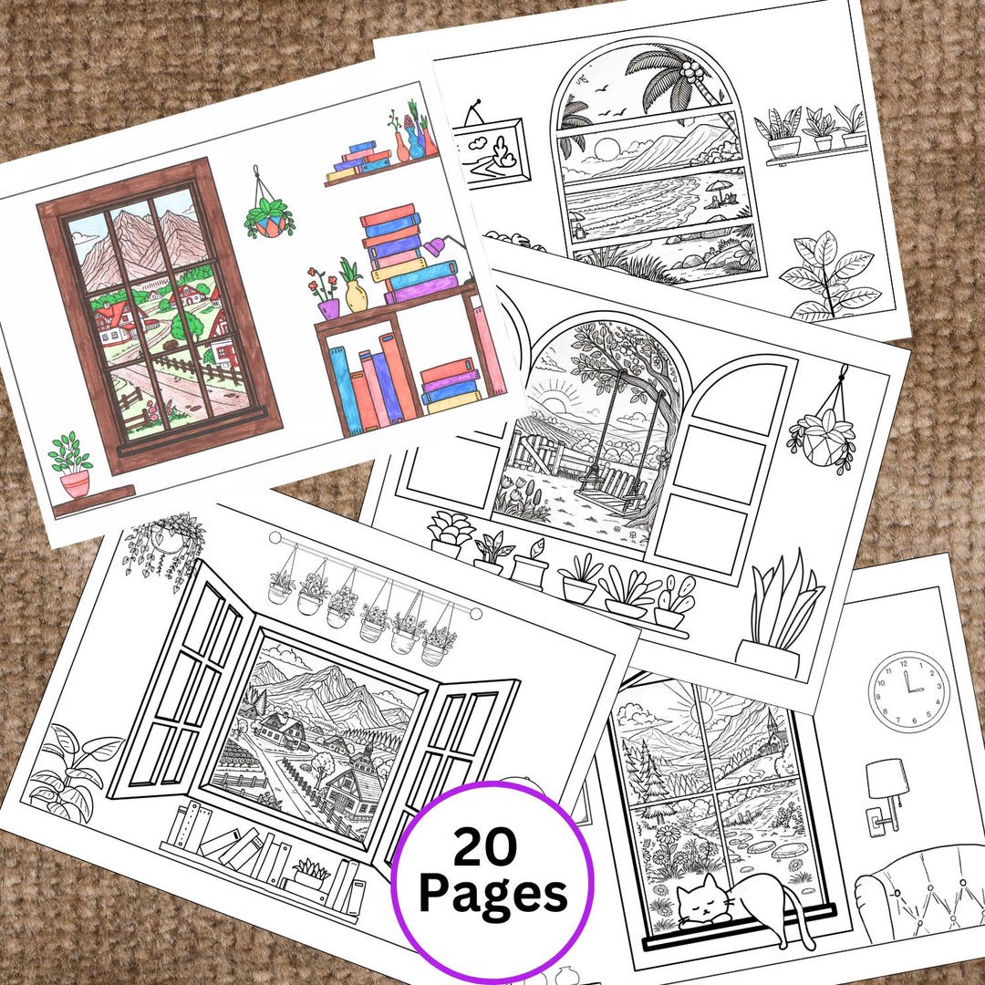 20 Window View Coloring Pages, Pocket Room Coloring Pages, Pocket Room ...