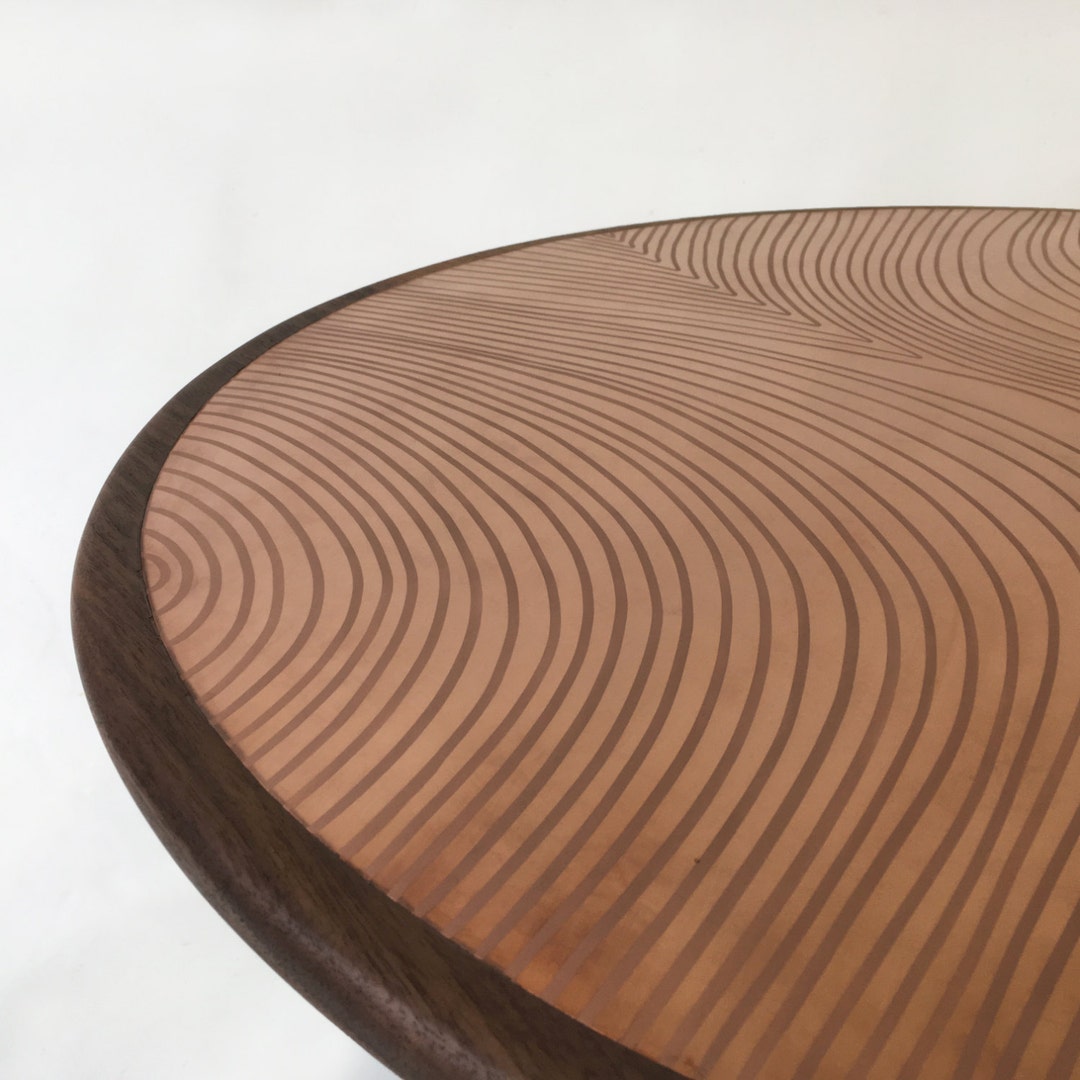 Copper Inlay Table Top Art - Mid Century Modern Coffee Table - 60 ...