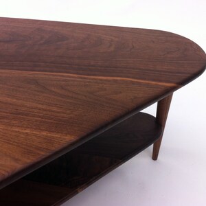 Mid Century Modern Coffee Table W/ Shelf Triangle Cocktail Table in ...