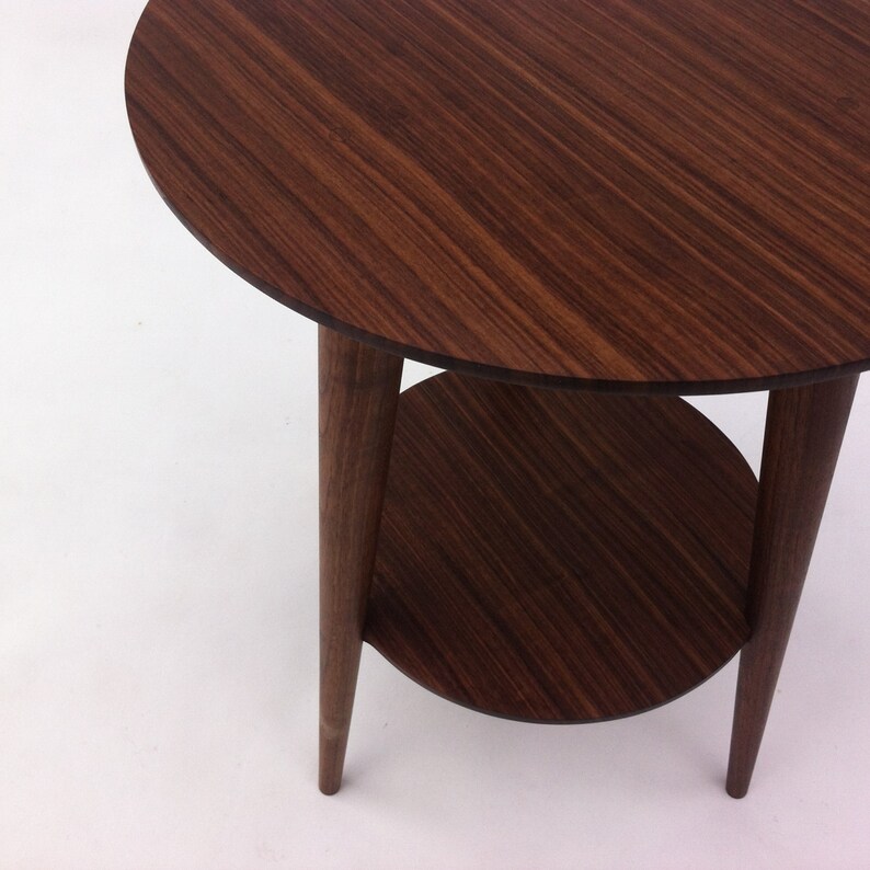 Mid Century Modern Side Table solid Walnut Shaker Lines With - Etsy