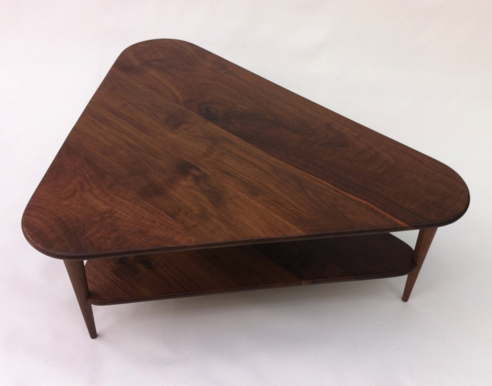 Mid Century Modern Coffee Table W/ Shelf Triangle Cocktail - Etsy