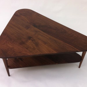 Mid Century Modern Coffee Table W/ Shelf Triangle Cocktail Table in ...