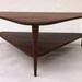 Mid Century Modern Coffee Table W/ Shelf Triangle Cocktail Table in ...