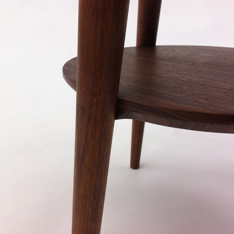 Mid Century Modern Side Table solid Walnut Shaker Lines With - Etsy