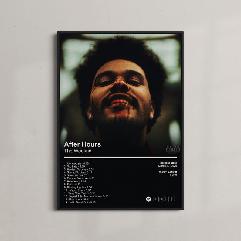 The Weeknd After Hours Album Cover Music Poster - Etsy