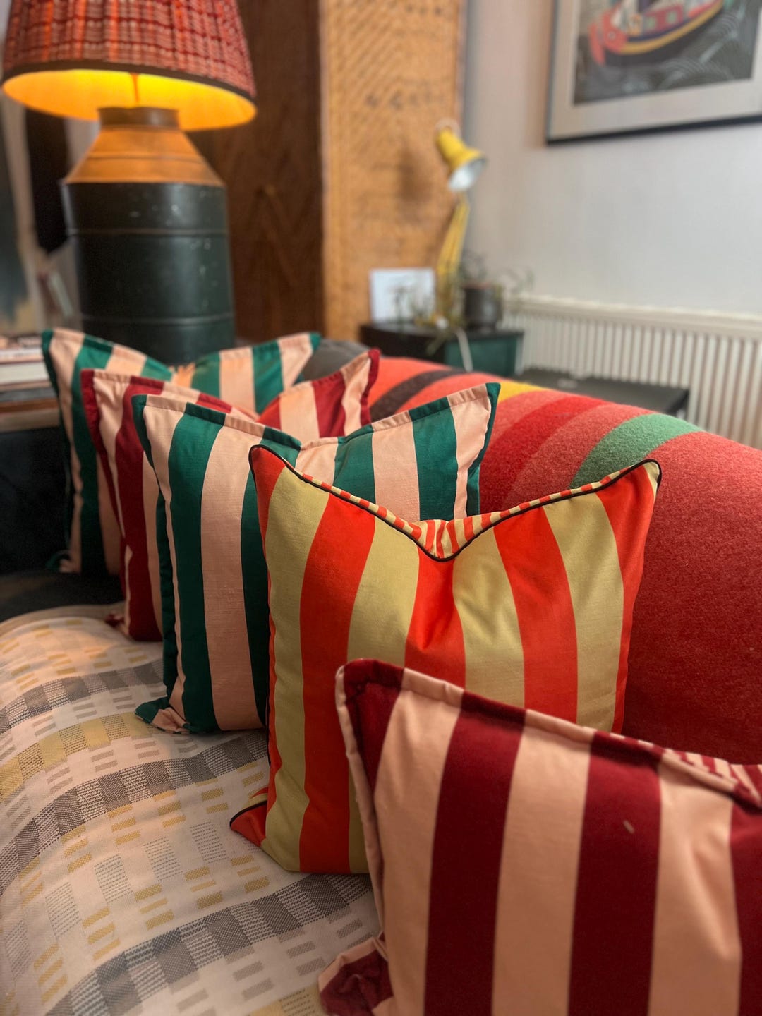 Colours of Arley Striped Cushion: Handmade Designer Pillow, Custom ...
