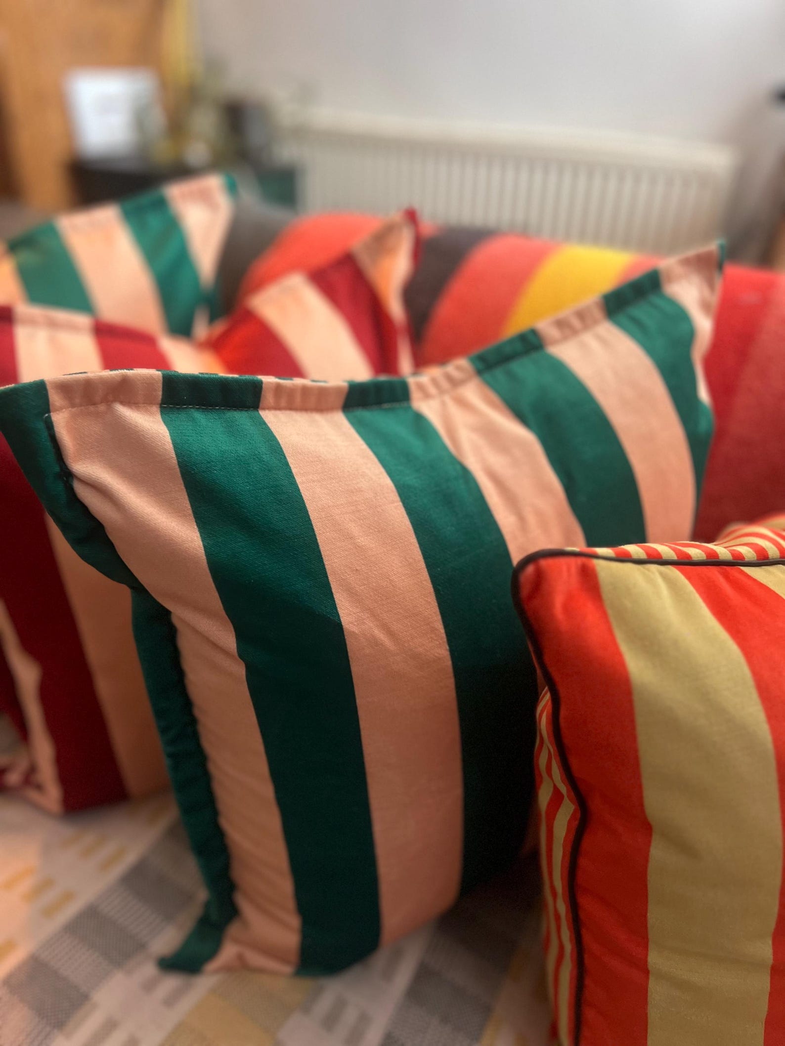 Colours of Arley Striped Cushion: Handmade Designer Pillow, Custom ...