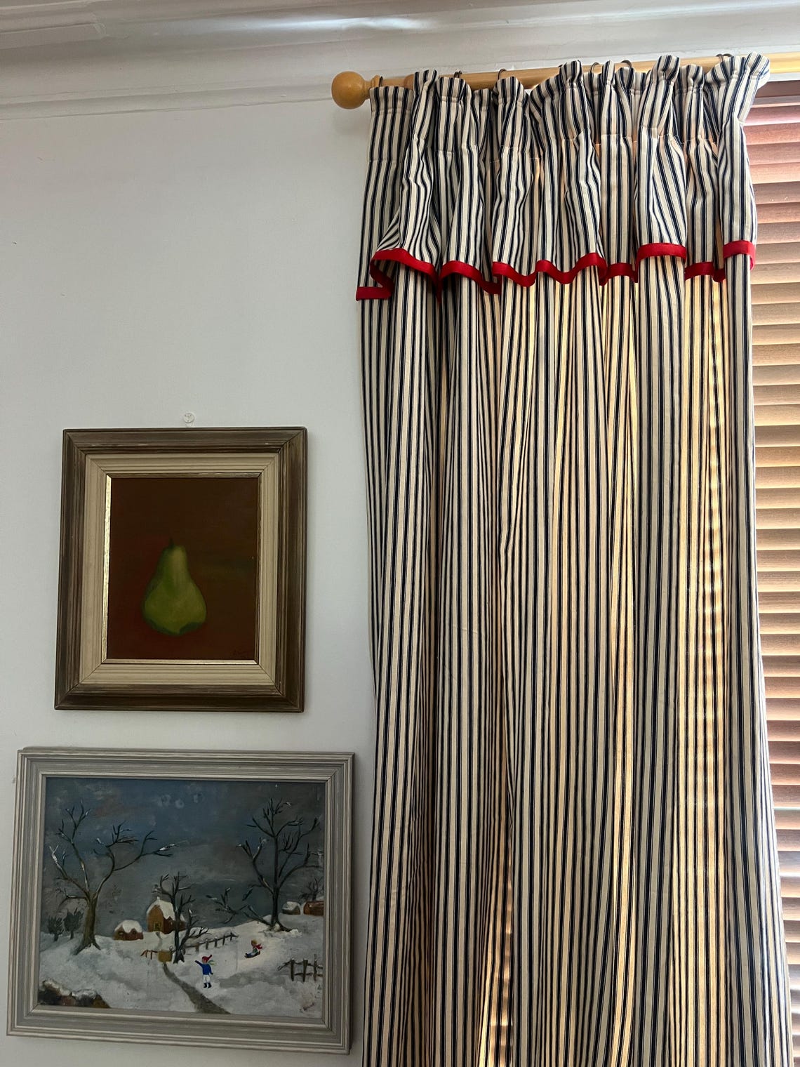 Ticking Stripe Flop Curtain, Fully Lined, in a Range of Colours and ...