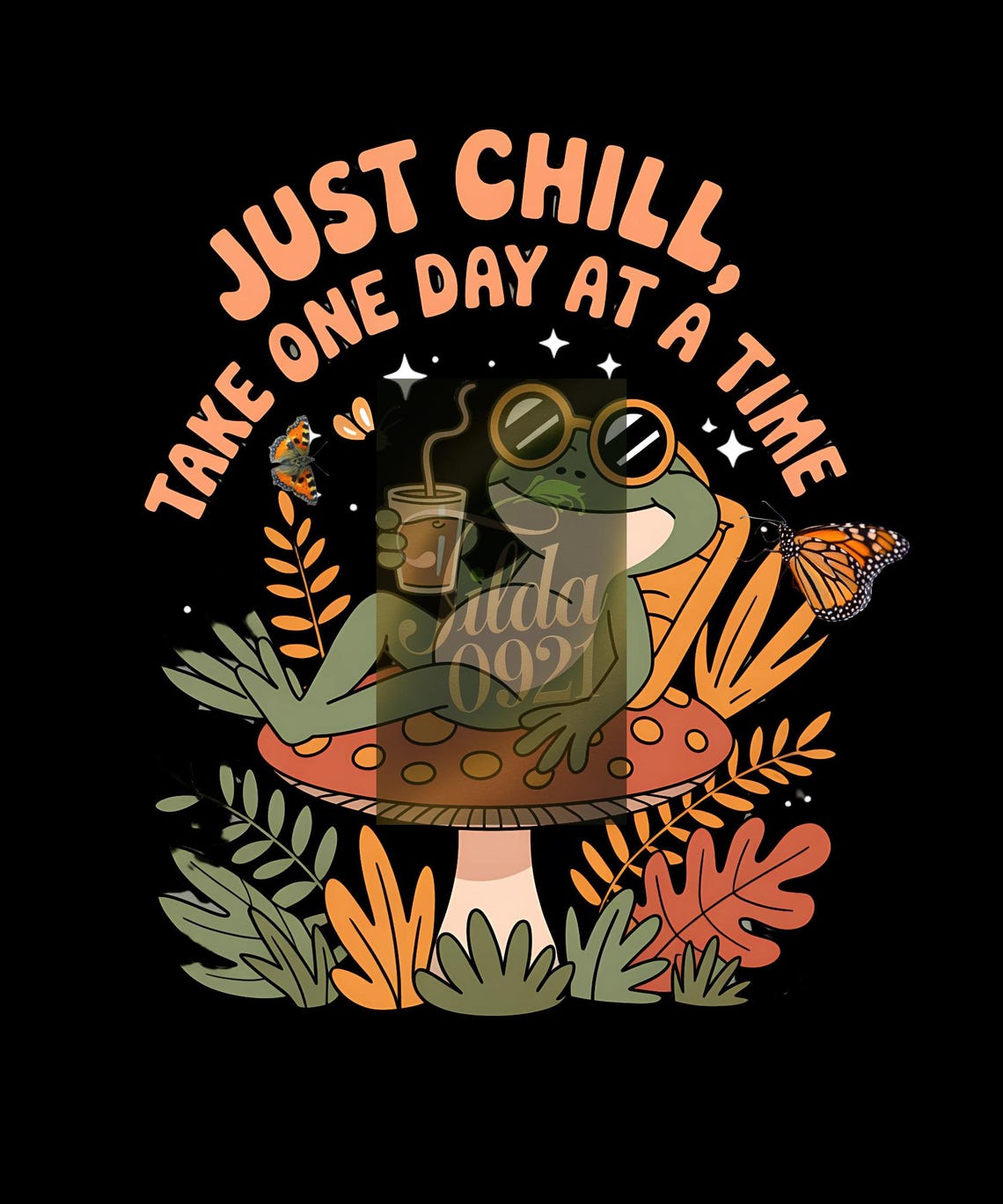 Just Chill Frog | Take One Day at a Time | Digital T-shirt Design ...