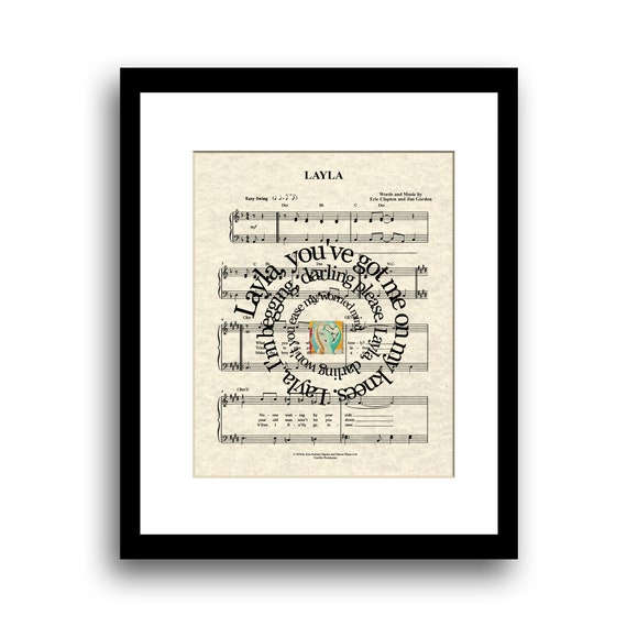 Layla Song Lyric Art Print Eric Clapton Custom Gift - Etsy