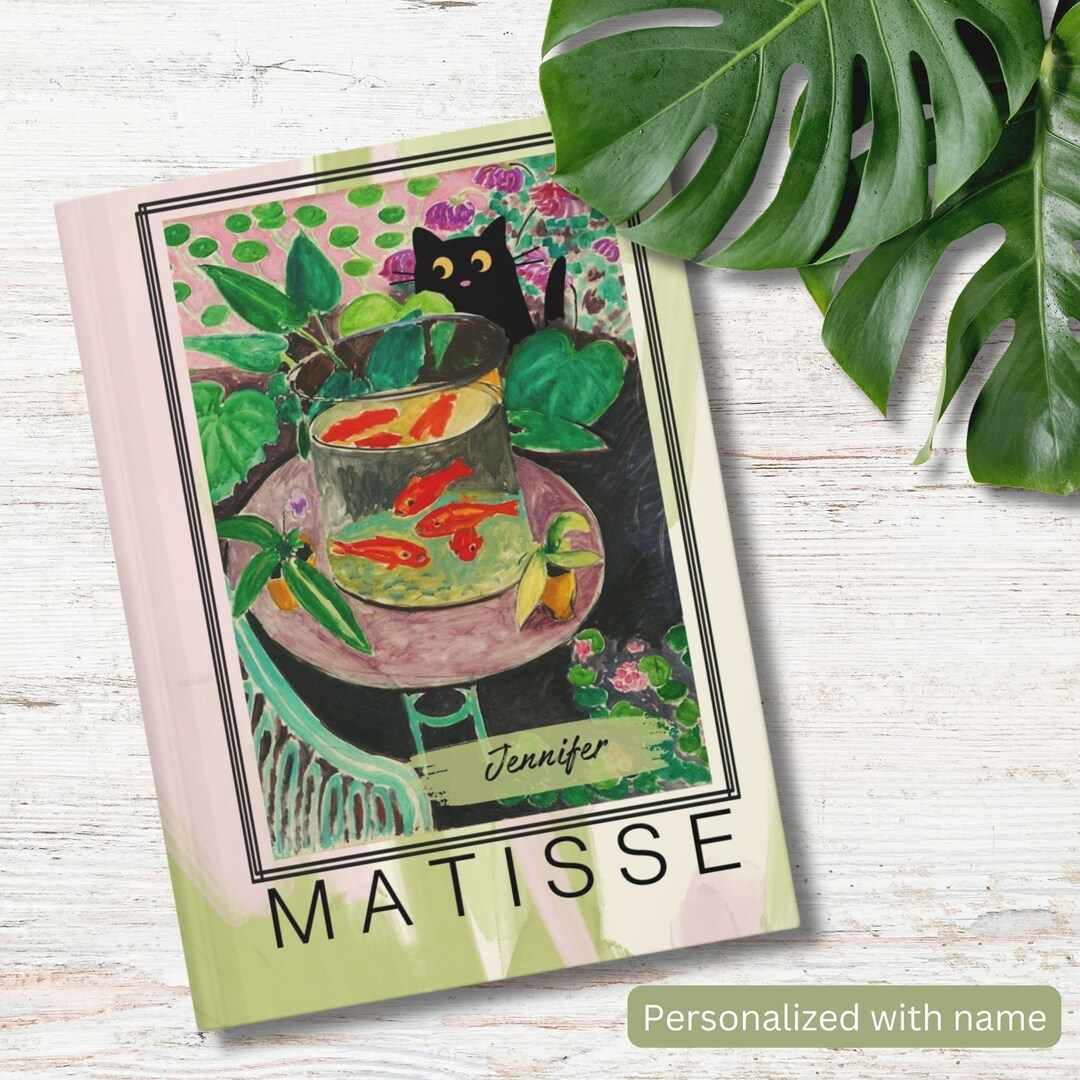 Custom Name Journal Diary Gift, Matisse Goldfish Art With Funny Black ...